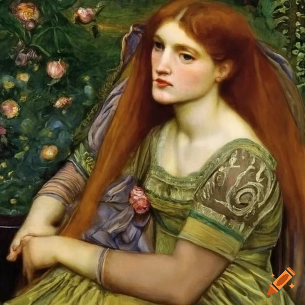 Ophelia painting by millais in pre-raphaelite style on Craiyon