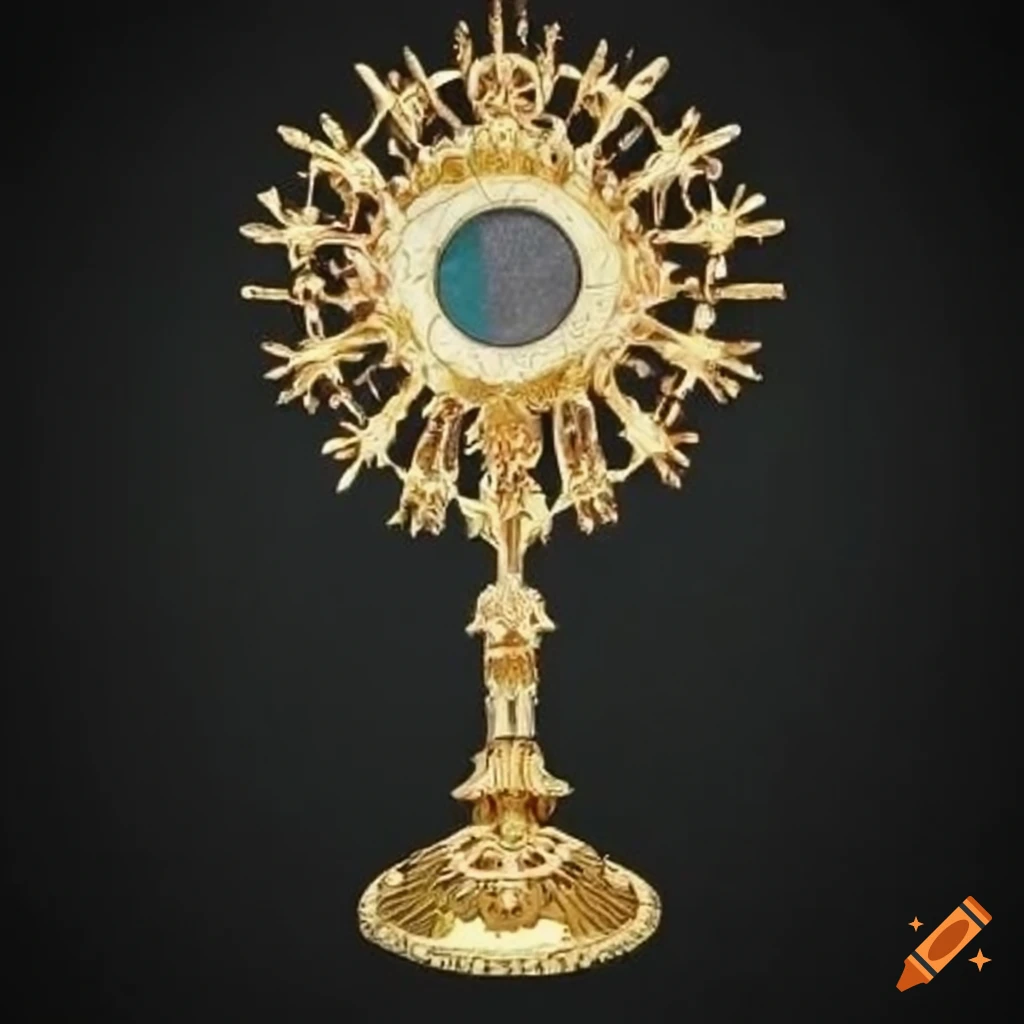 Monstrance made of people photographs on Craiyon