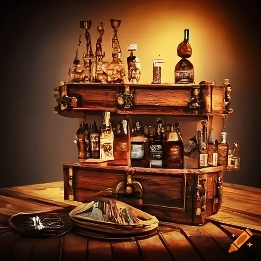 Themed bar designed like an old pirate treasure chest on Craiyon