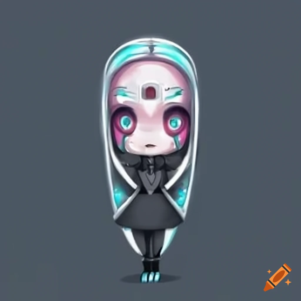 Chibi robot gynoid nun on Craiyon