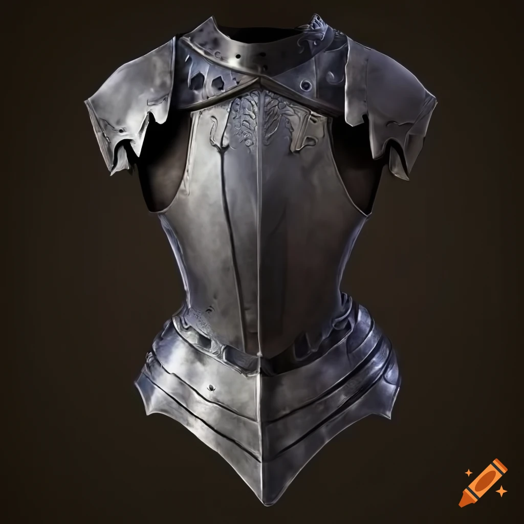 Gothic bathyscathe armor front view on Craiyon