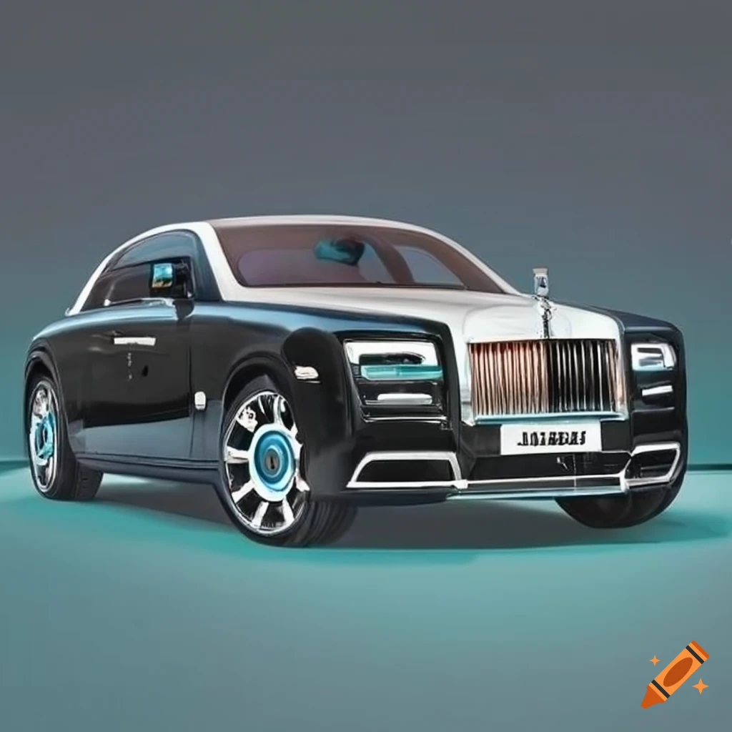 Black and white rolls royce with tiffany blue coach line on Craiyon