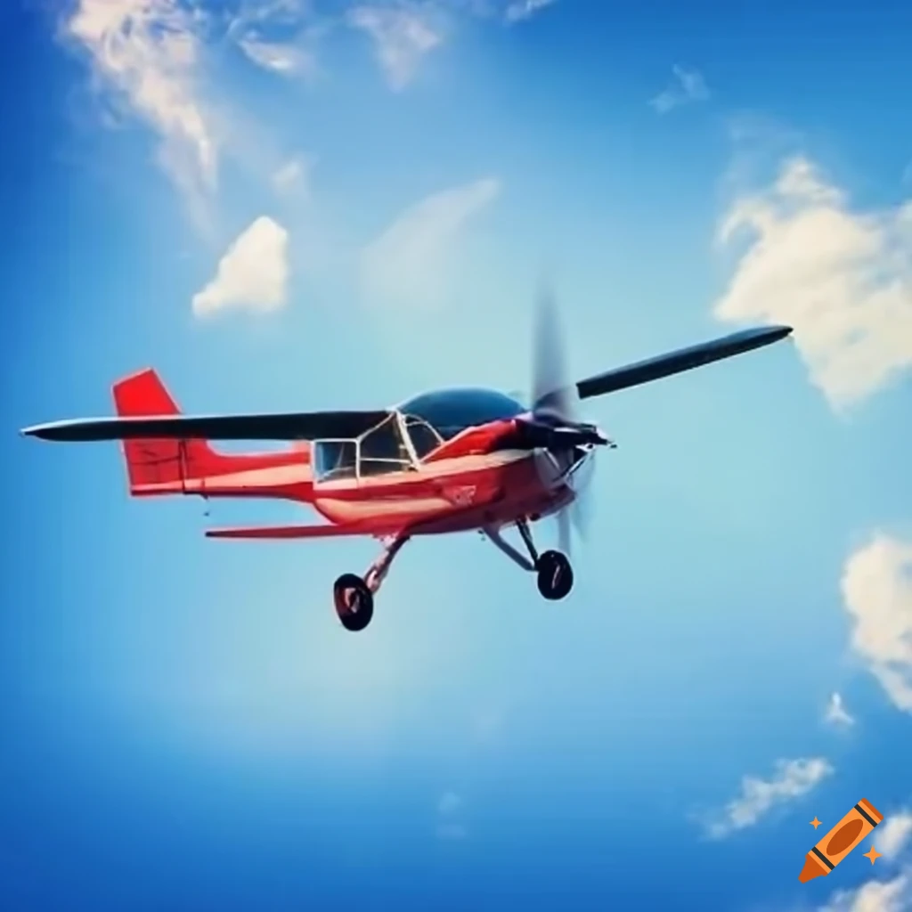 Small plane flying in the sky on Craiyon