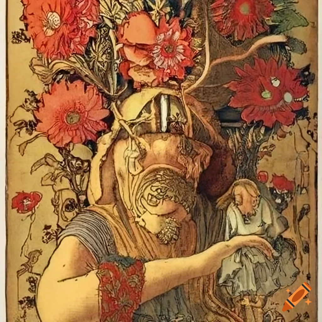 Stone lithograph artwork combining Albrecht Durer, Leonora Carrington ...