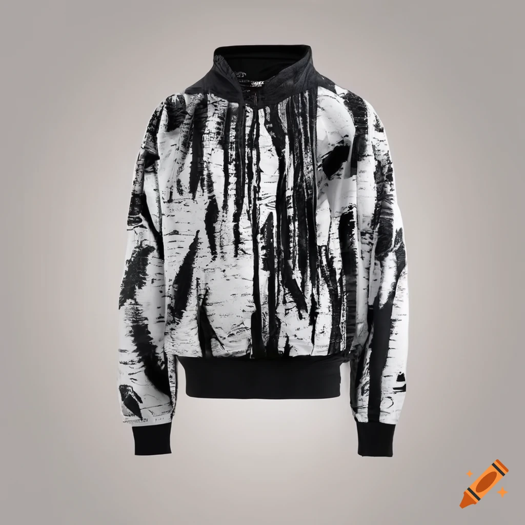 Oversized full body white and black birch tree texture tennis tracksuit ...