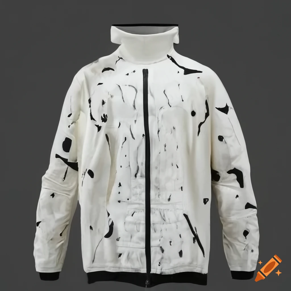 Maison margiela white and black birch texture tennis tracksuit on Craiyon