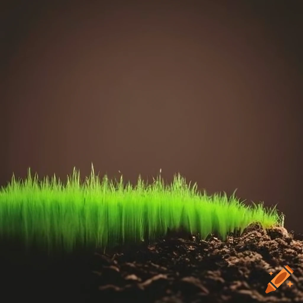 Side view of soil with grass on top on Craiyon