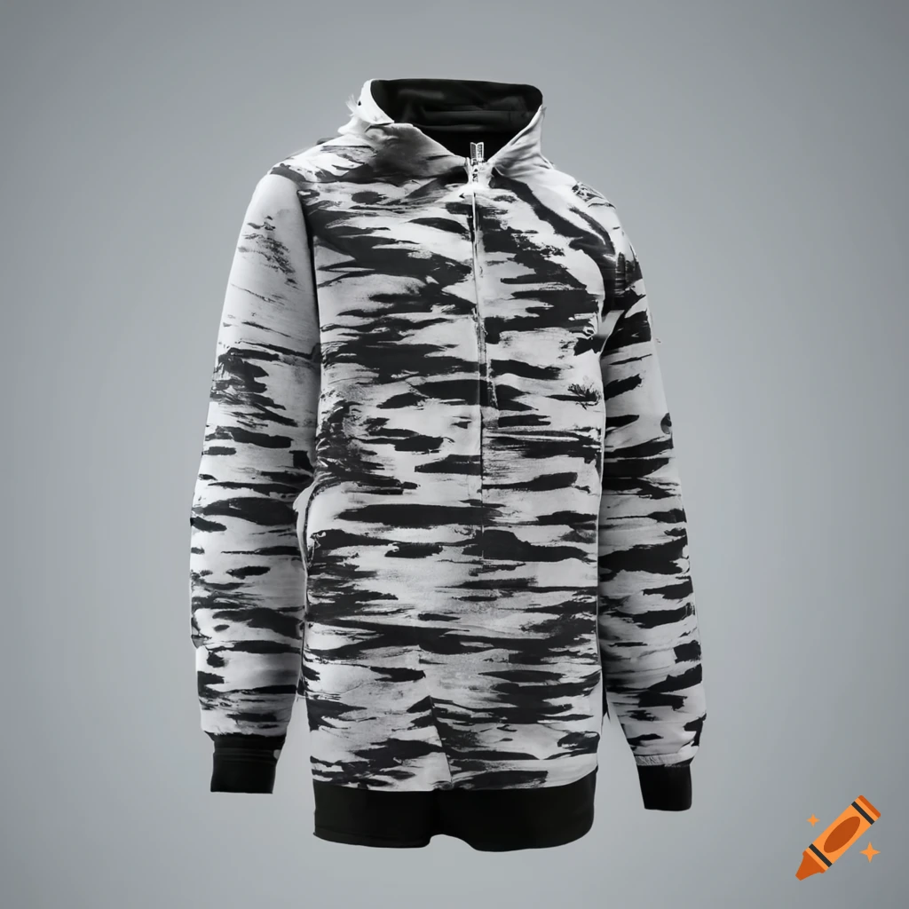 Oversized full body white and black birch tree texture tennis tracksuit ...