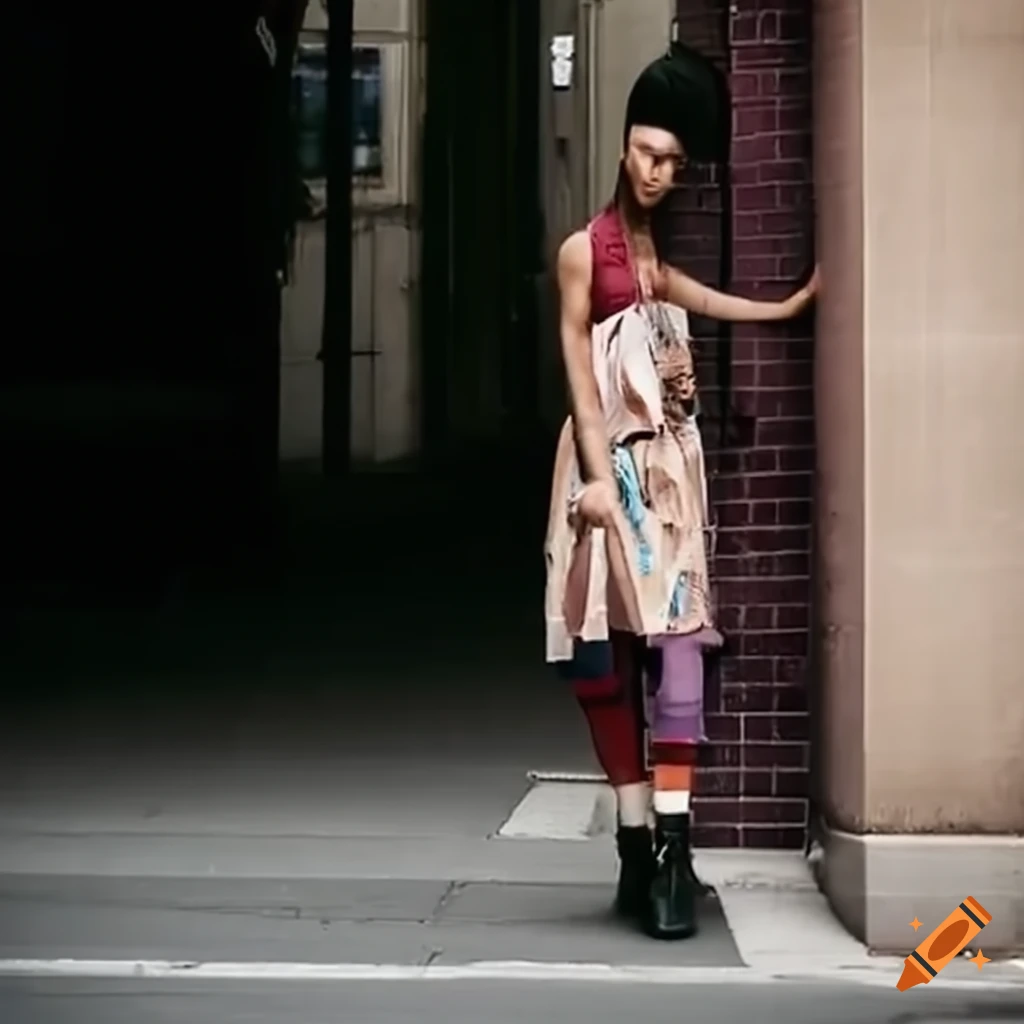 People riding a sock through the streets on Craiyon