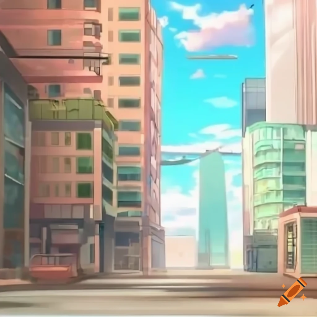 Anime empty cityscape in the daytime on Craiyon