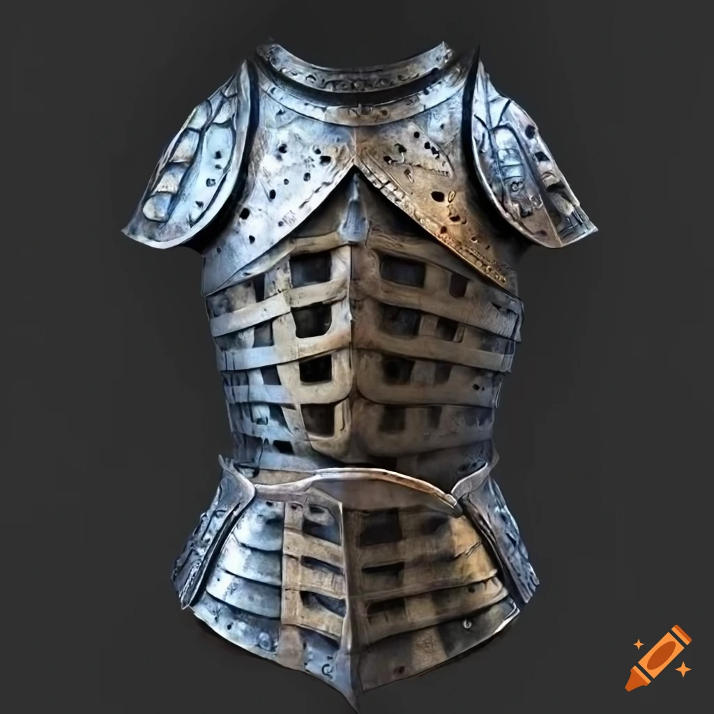 Gothic ancient bathyscathe armor front view on Craiyon