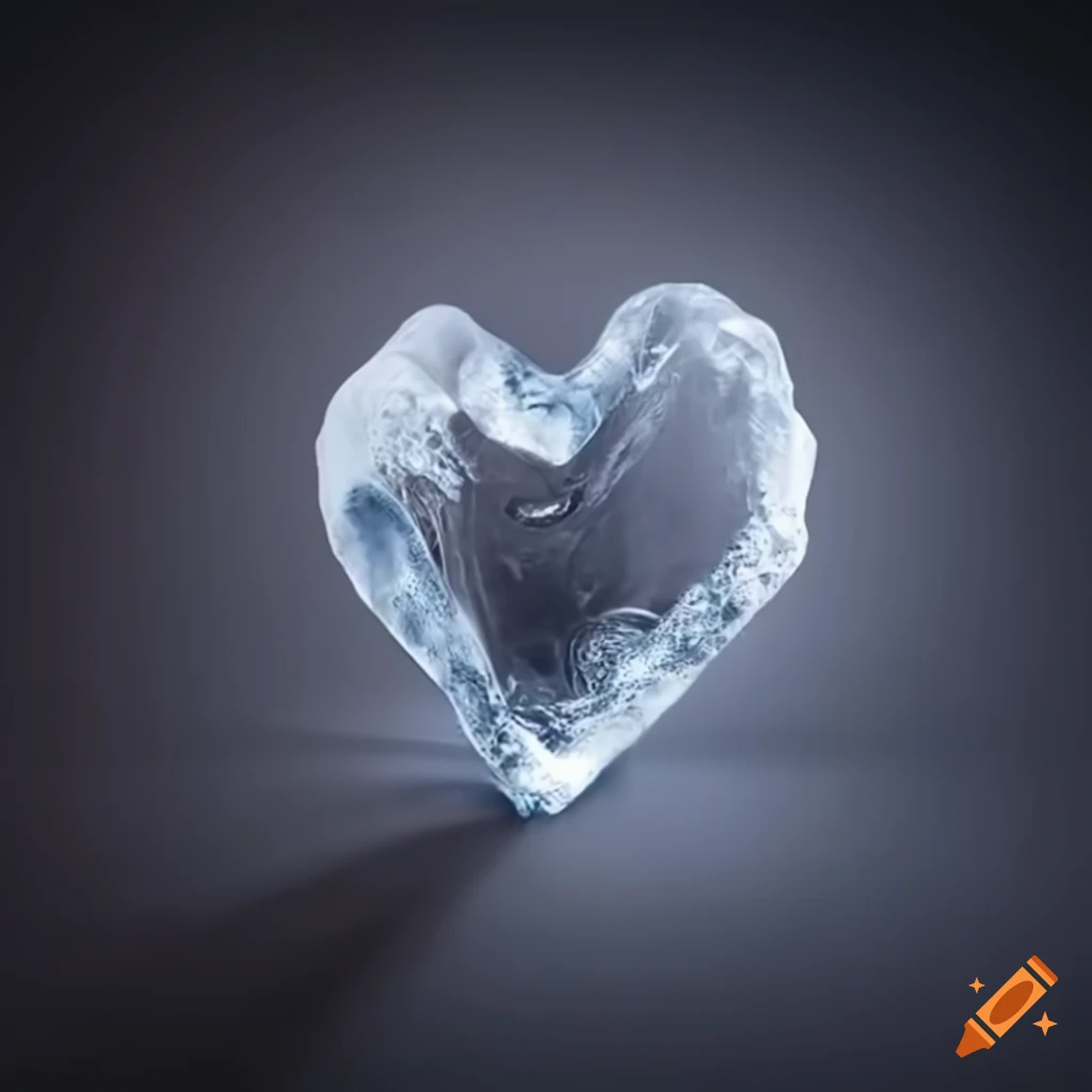 Realistic ice heart in high resolution on Craiyon