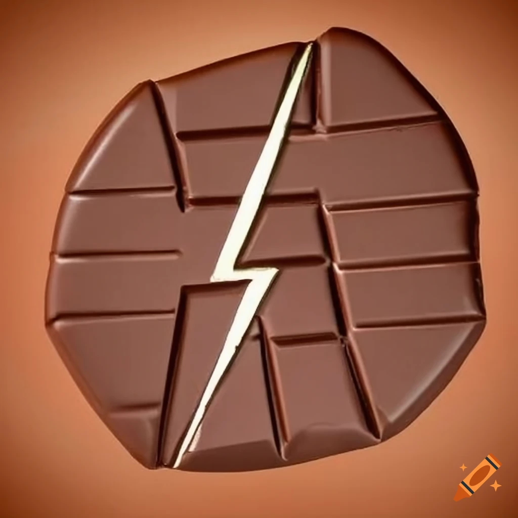 Chocolate with lightning symbol in the middle on Craiyon