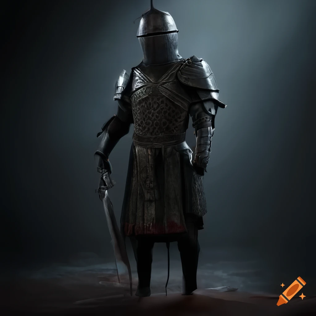 Medieval knight with big sword in a fantasy setting on Craiyon