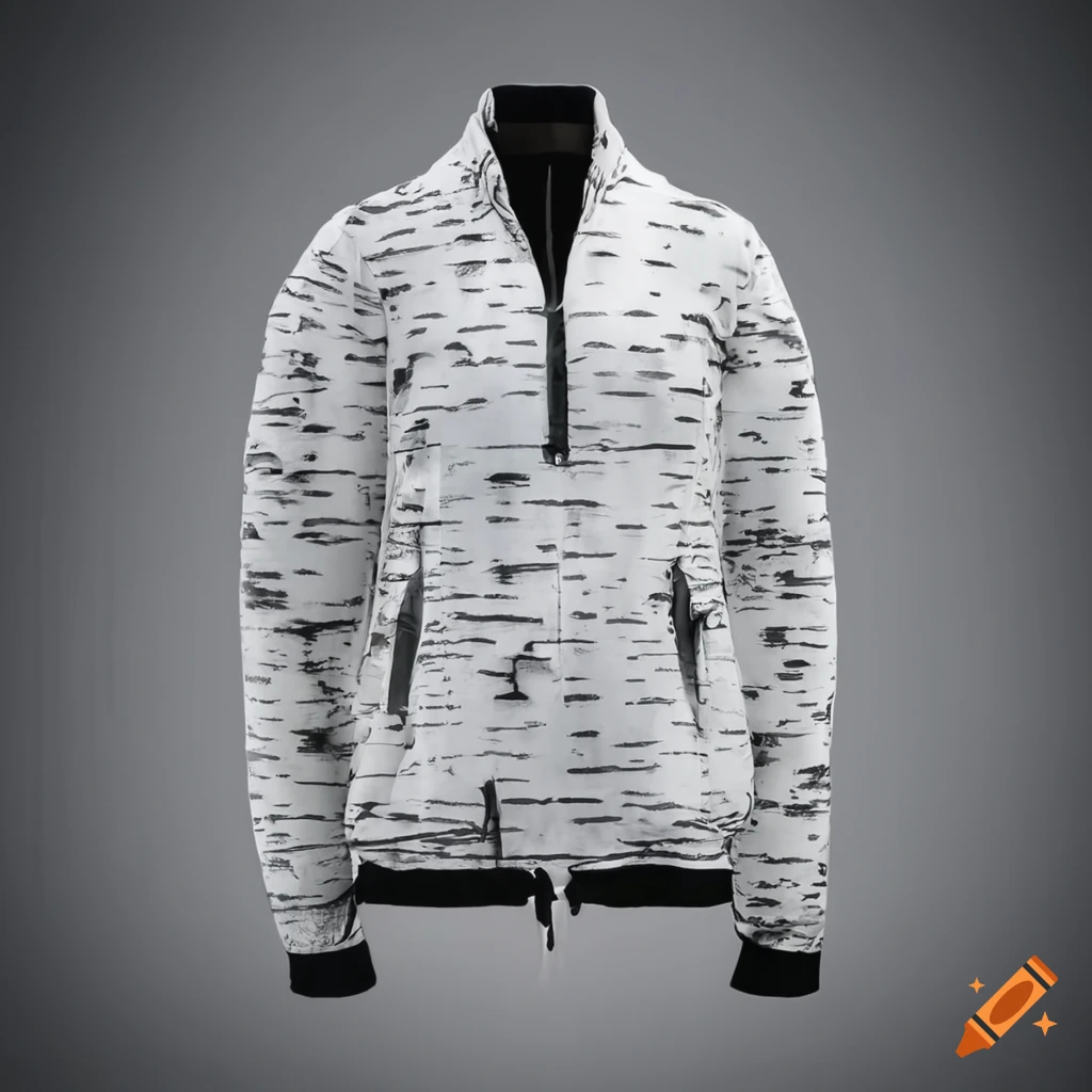 Oversized full body white and black birch tree texture tennis tracksuit ...