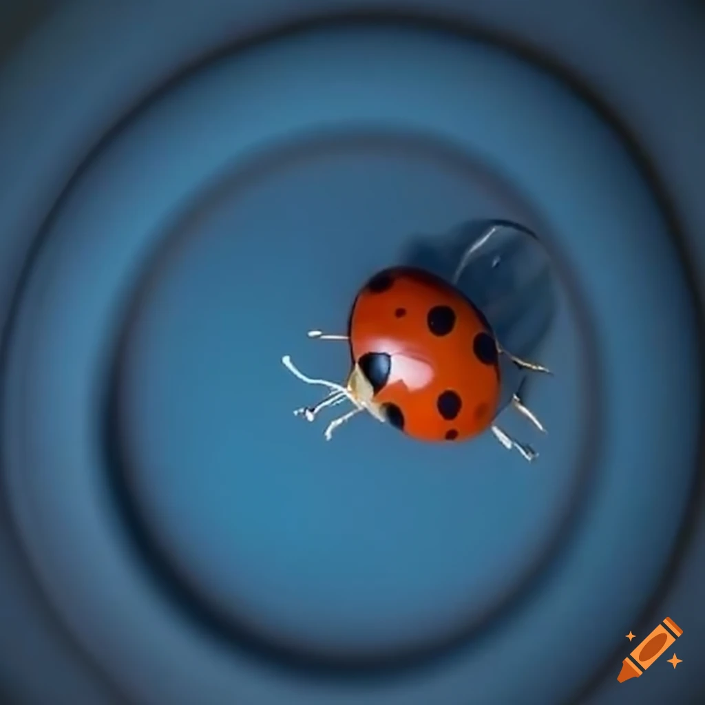 Blue robot ladybug seen from above on Craiyon