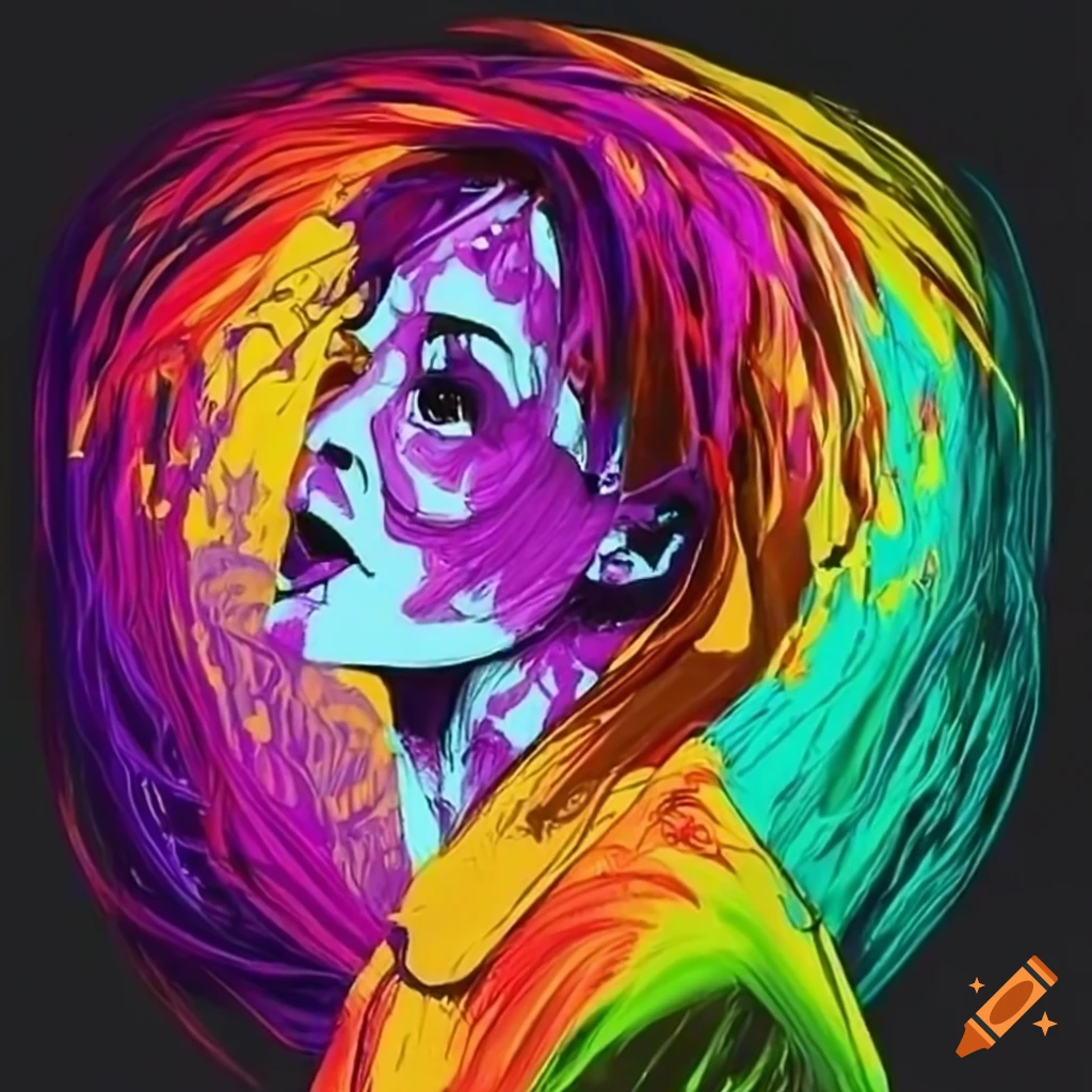 Vibrant mix of emotional colors representing joy, sadness, anger, and ...