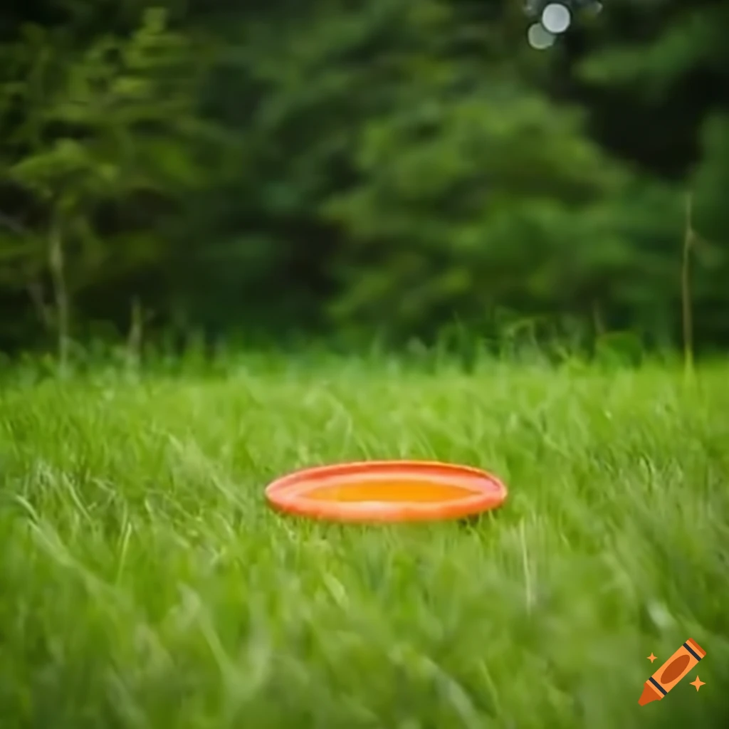 Ultimate frisbee disk in grass on Craiyon