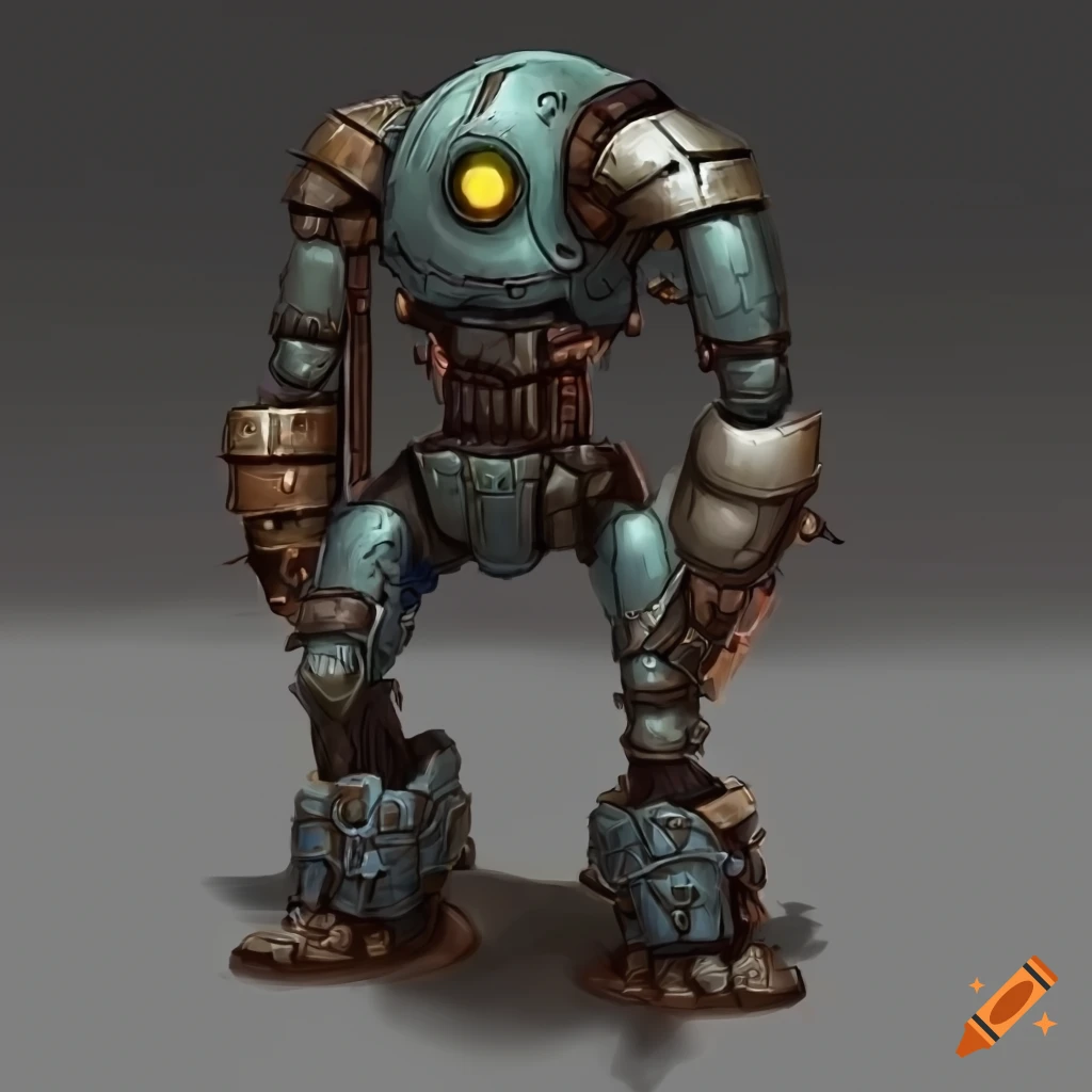 Warforged robot from DND on Craiyon