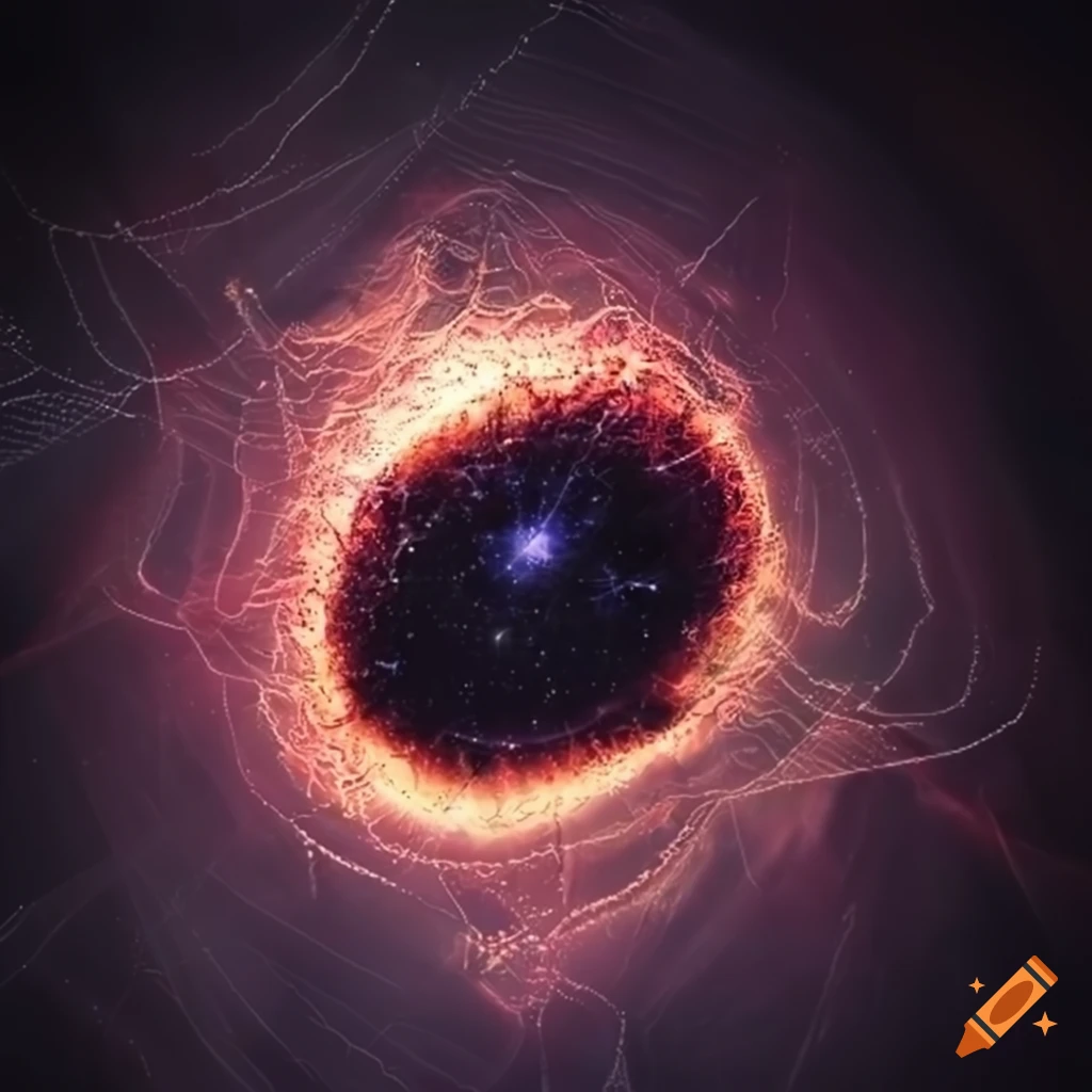 Universe resembling a spider web on Craiyon