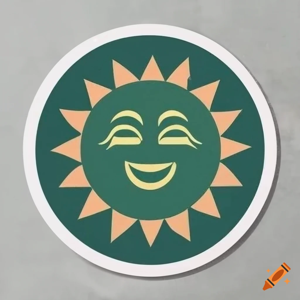 Vintage pastel engraving of a smiling sun on Craiyon