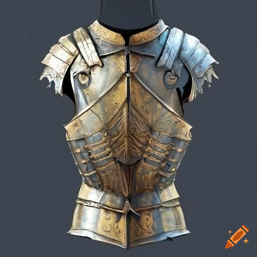 Front view of gothic ancient bathyscathe armor on Craiyon