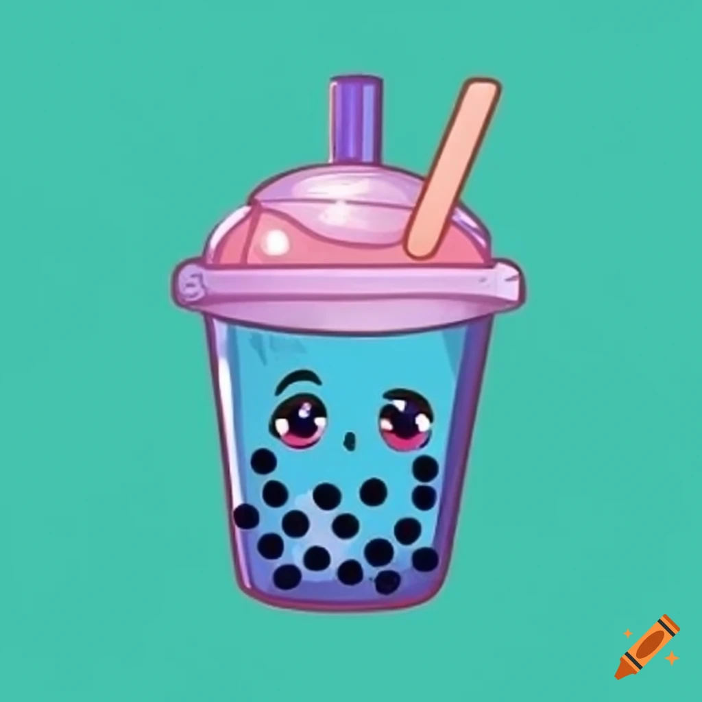 Blue boba tea on Craiyon