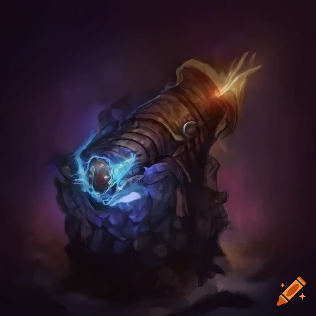 Dystopian fantasy art style of a lapis energy cannon on Craiyon