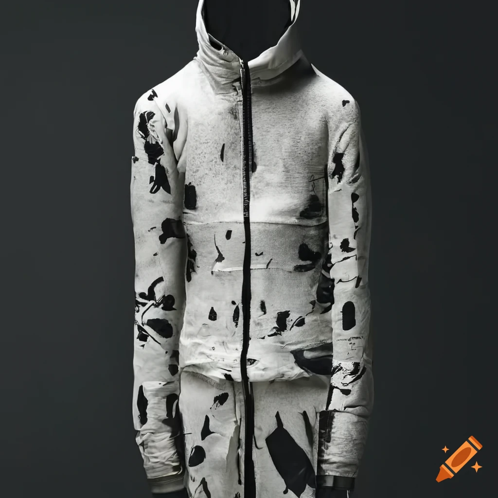 White and black birch texture tennis tracksuit by Maison Margiela on ...