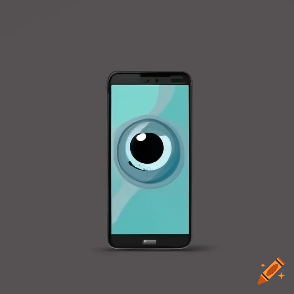 Phone with eyes on Craiyon