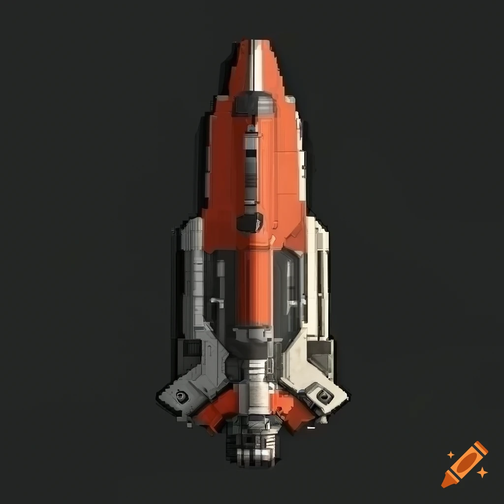 Top-down view of a space ship in sci-fi style on Craiyon