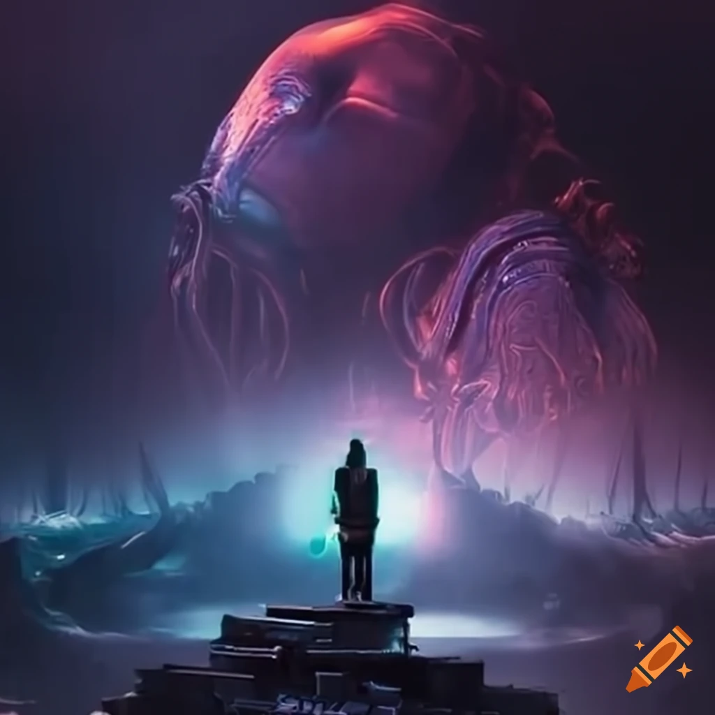 Humans and aliens fighting in a futuristic setting on Craiyon