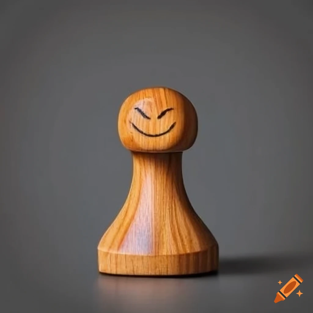 Smiling catalan chess pawn made of wood on Craiyon