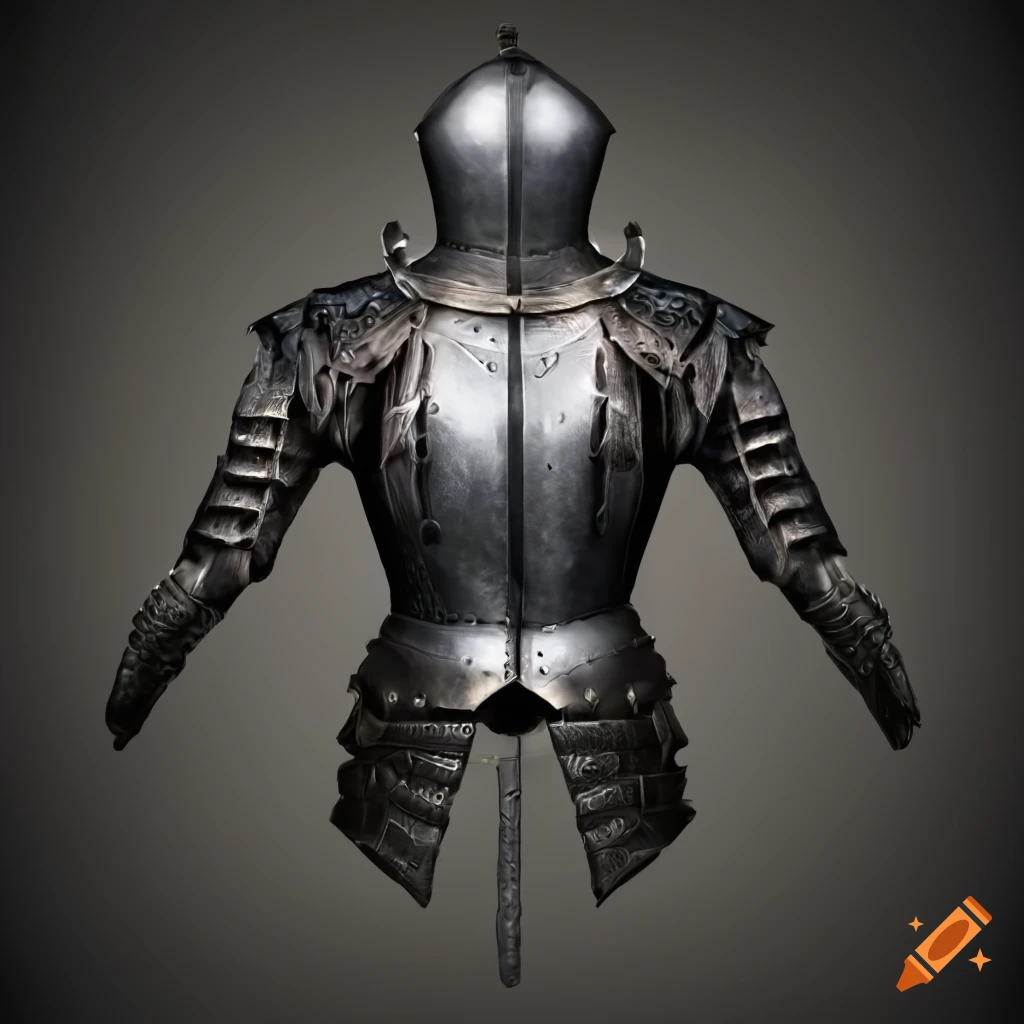 Gothic bathyscathe armor front view on Craiyon