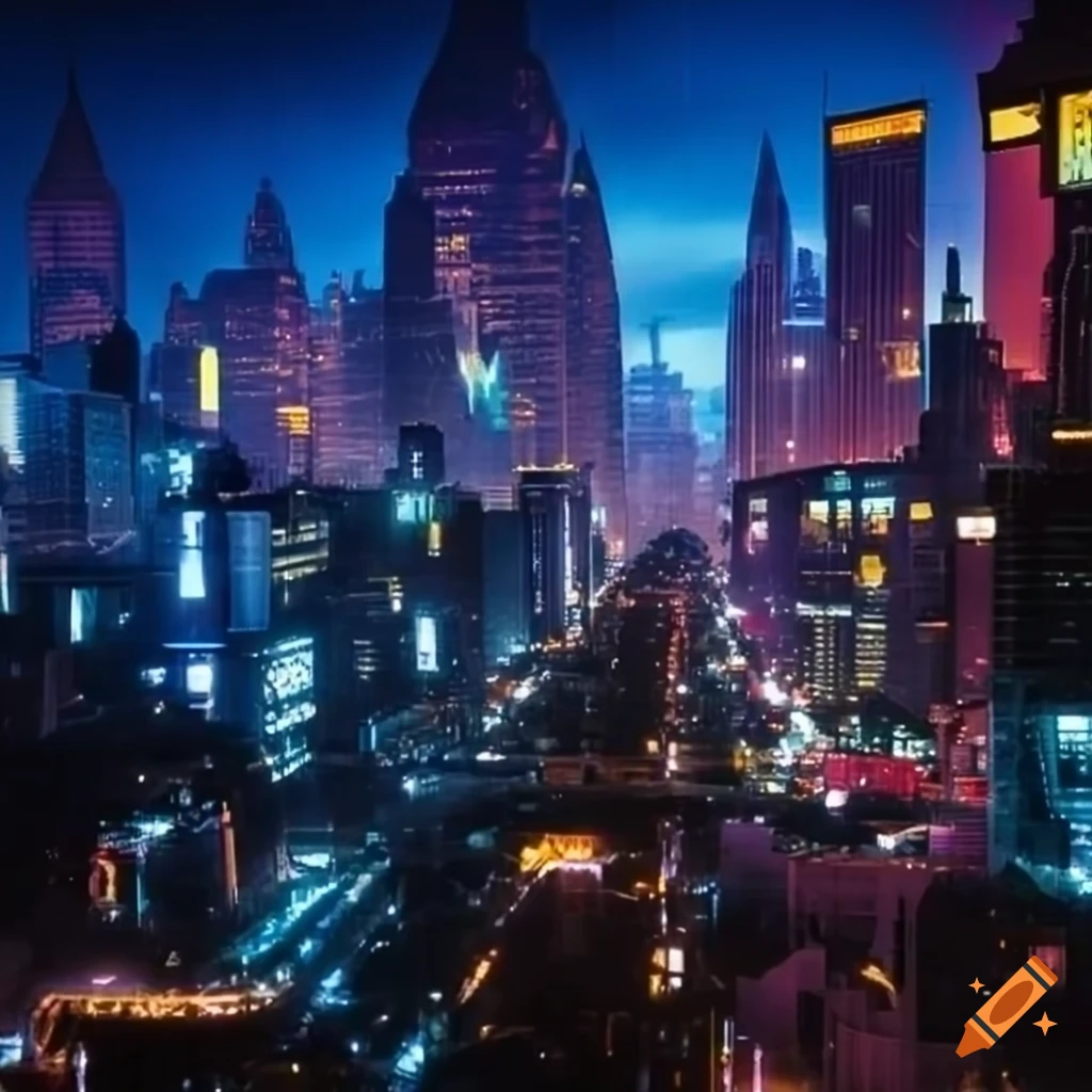 Futuristic cityscape inspired by blade runner on Craiyon