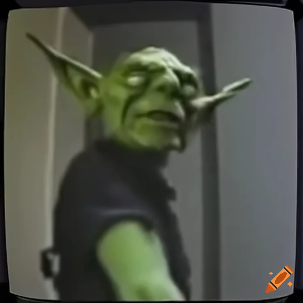 Security camera footage of a goblin on Craiyon