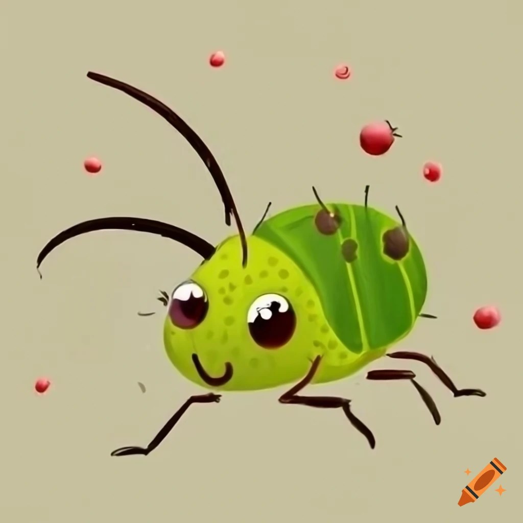 Cute cartoonish aphid on Craiyon