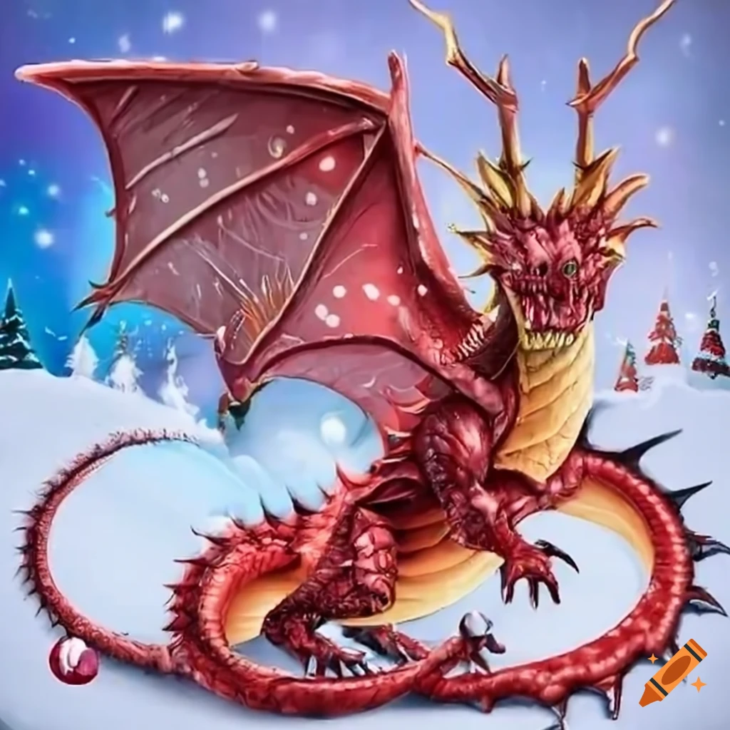 Christmas dragon on Craiyon