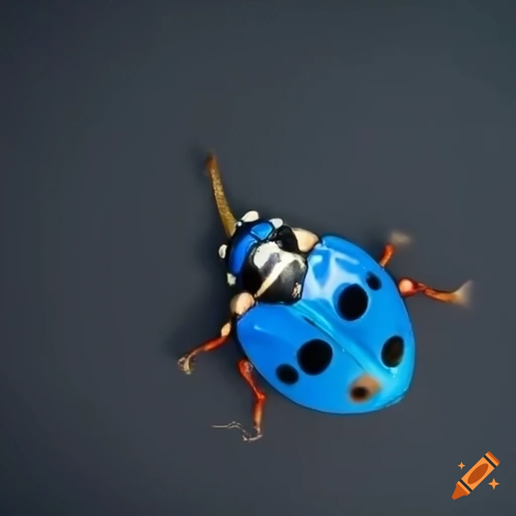 Blue robot ladybug seen from above on Craiyon