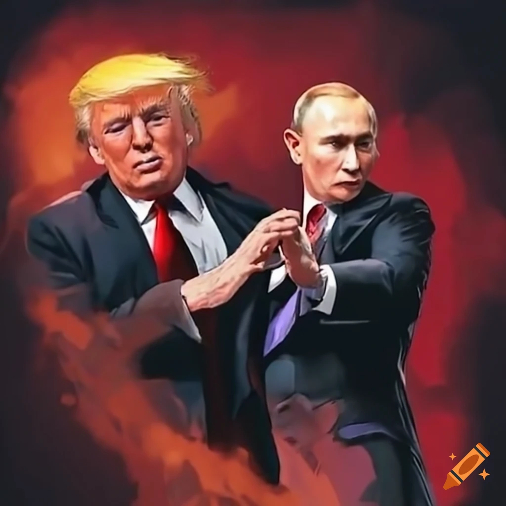 Satirical illustration of Donald Trump and Vladimir Putin dancing the ...
