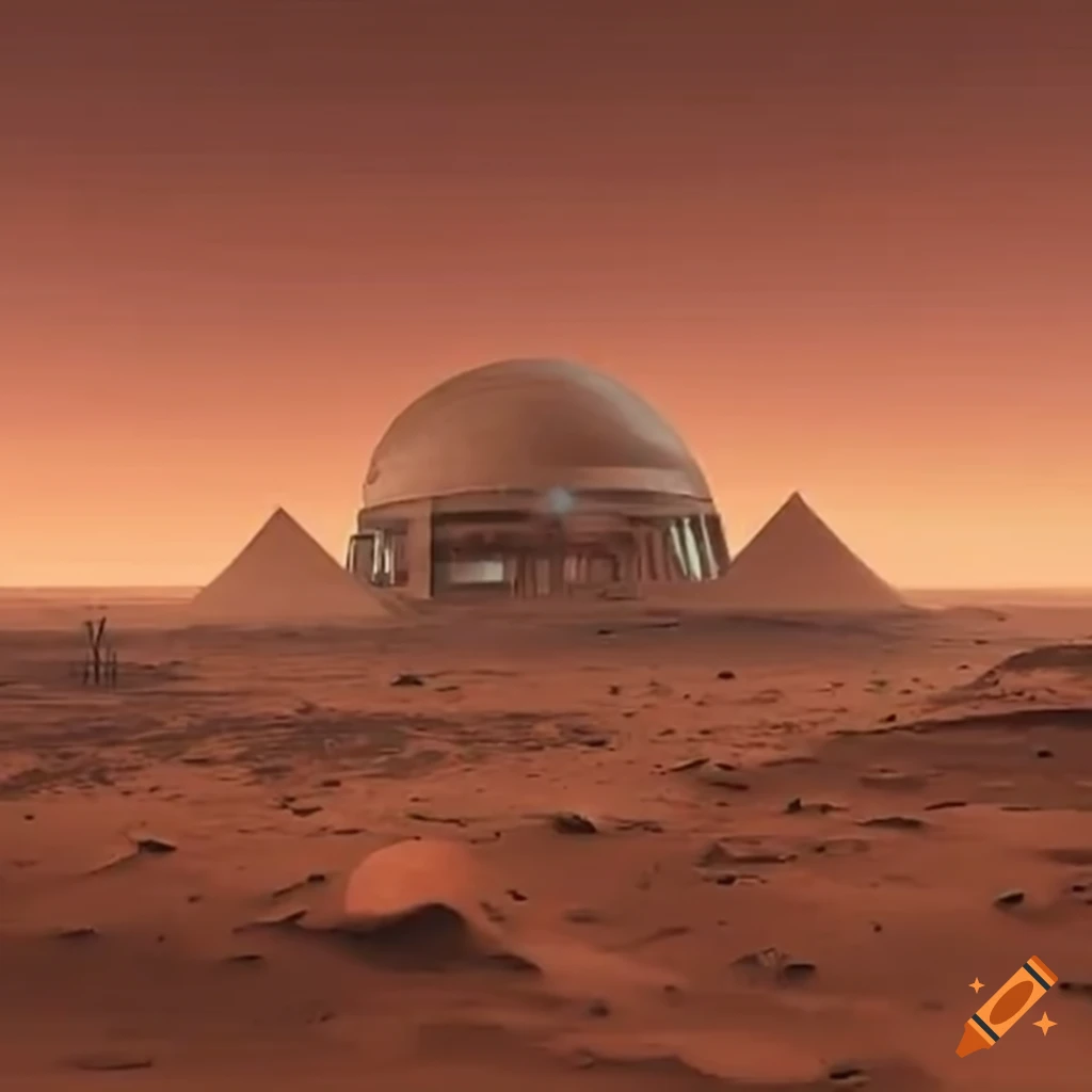 Unusual building on the surface of mars on Craiyon