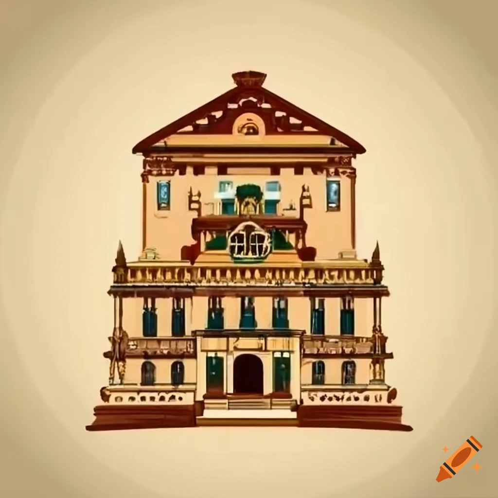 Large classic style palace with aztec influences and symbols on Craiyon