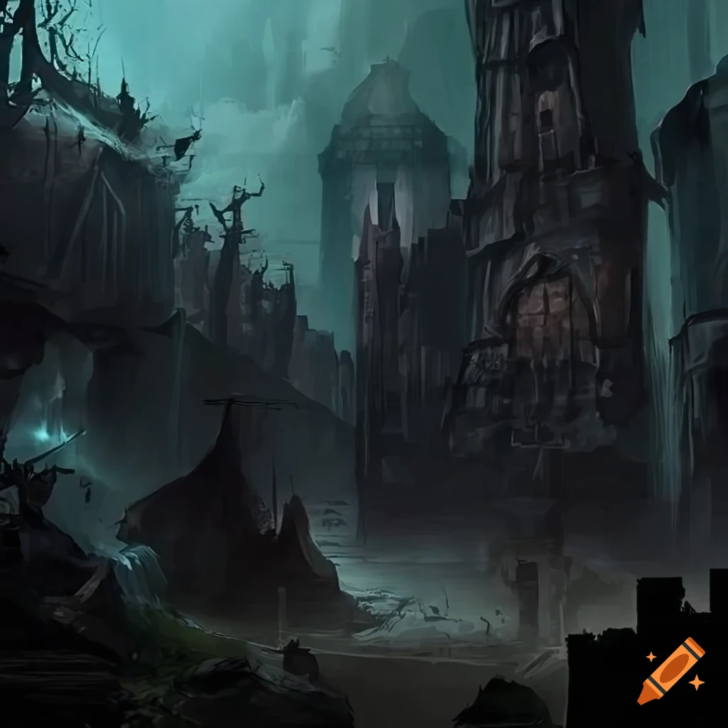 Eerie undead environment on Craiyon