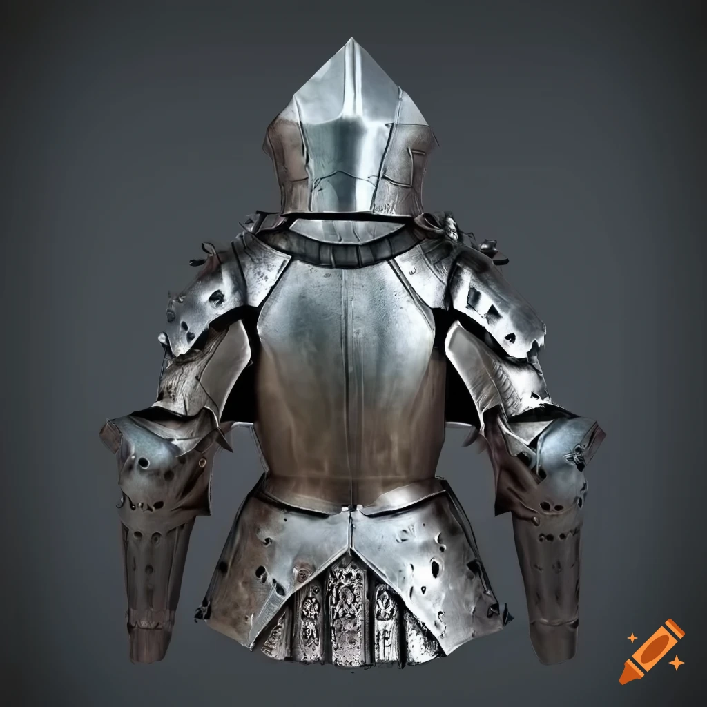 Gothic bathyscathe armor front view on Craiyon