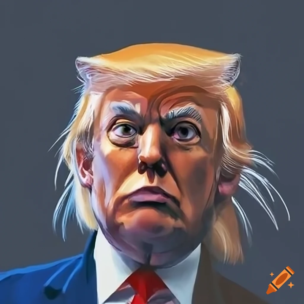 Satirical depiction of a house cat resembling donald trump on Craiyon