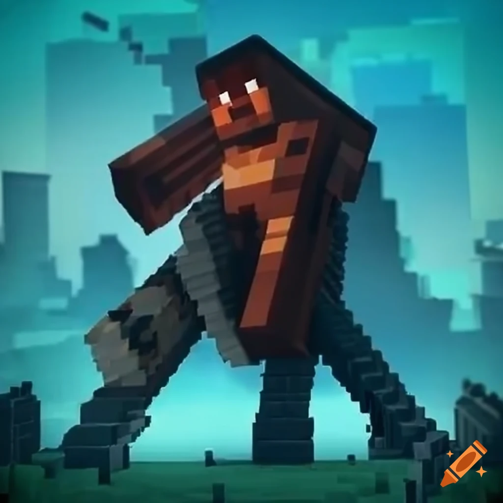 Minecraft blocky game scene on Craiyon