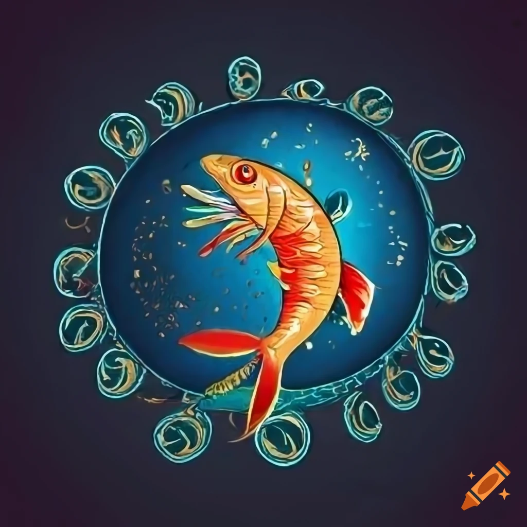 Sun and fish logo symbolizing Japanese culture and traditions on Craiyon