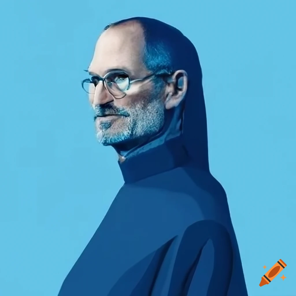 Steve jobs outfit on light blue background on Craiyon