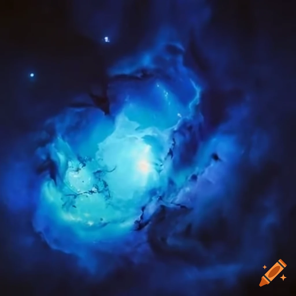 Blue nebula in outer space on Craiyon