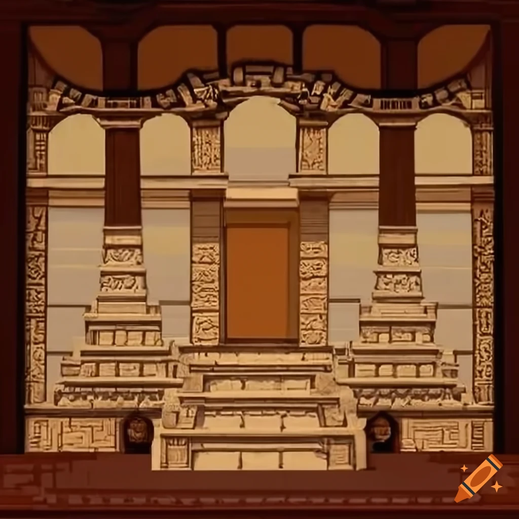 Merge of ancient Aztec and Greek architecture with large windows on Craiyon